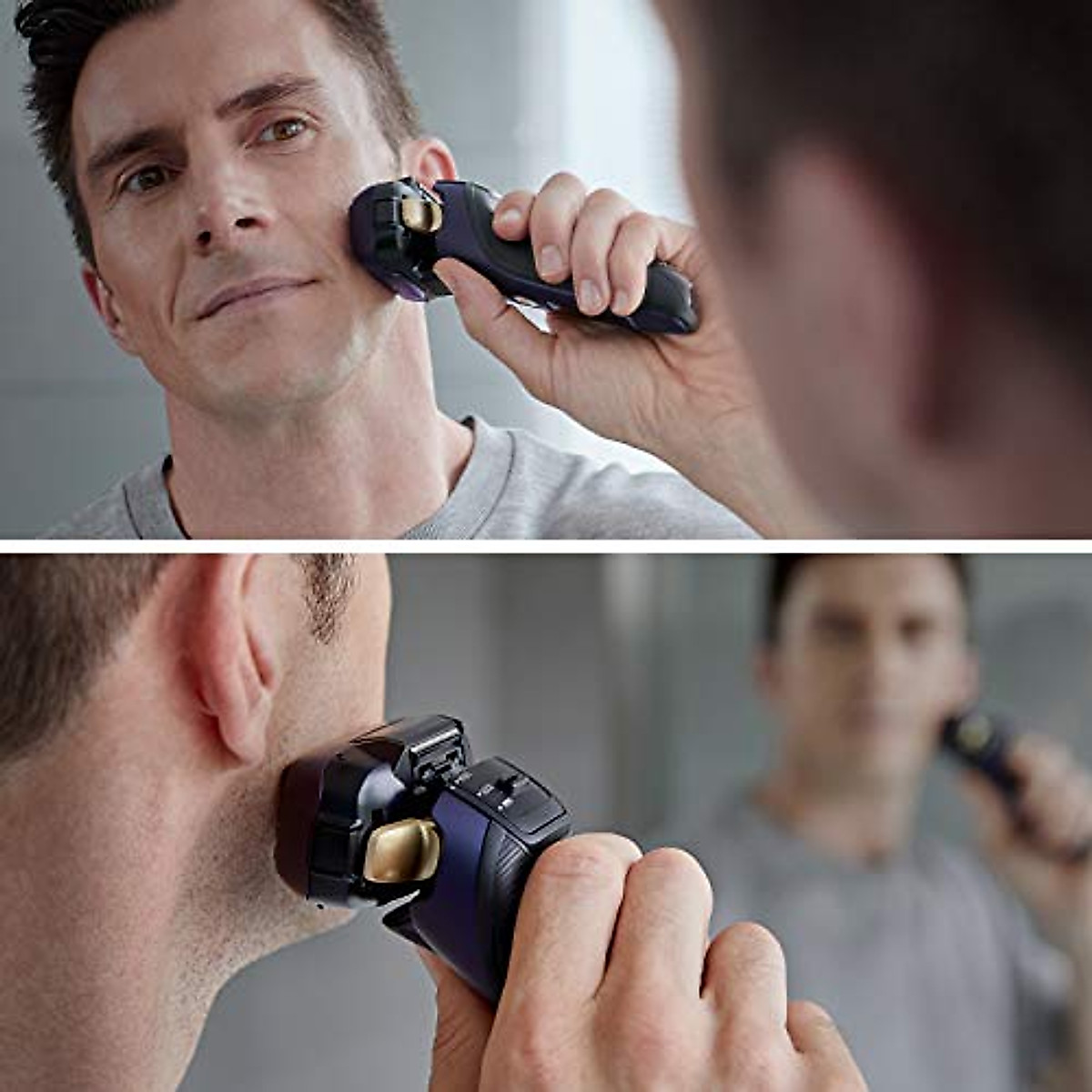 Panasonic ES-LV67-A803 Wet and Dry Shaver, 5 Shaving Heads with Linear Motor, Including Hair Trimmer, Navy Blue