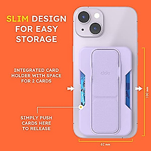 CLCKR Phone Holder & Wallet for MagSafe, Magnetic Stand Finger Grip & Card Holder, Drop Prevention, Designed for iPhone 14 Pro, 14 Pro Max, 14, 14 Plus, iPhone 13 Pro, 13 Pro Max, iPhone 12 – Purple