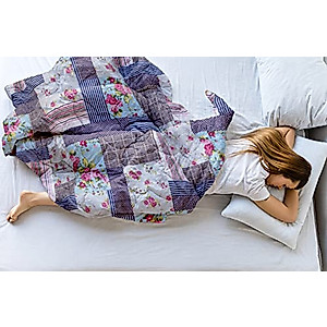 Ruvanti 100% Cotton Throw Blanket 50x70 Inch. Soft, Cozy & Warm Throw Blanket for Couch, Sofa & Bed. Lightweight, Luxury Blankets & Throws Prefect for All Seasons. Pink, Yellow Floral Reversible Print