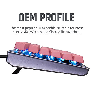 Cooler Master PBT Doubleshot Backlit Keycap Upgrade Set Sakura Pink for Mechanical Keyboards, Compatible with Standard US 104 Layout Keyboards (KC-NPDMF1-US)