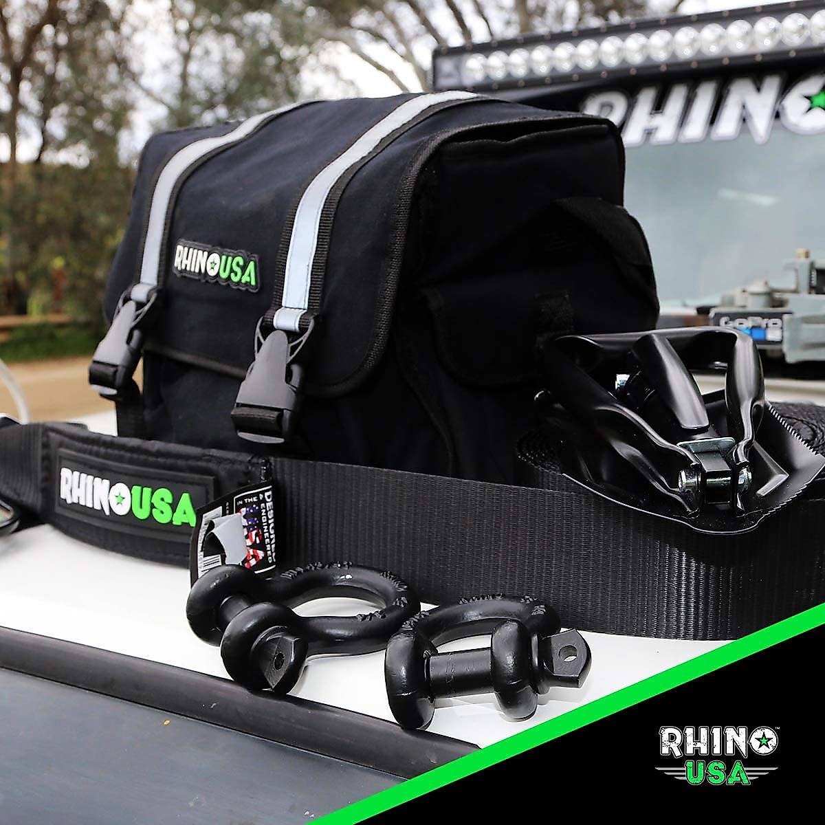 Rhino USA Recovery Gear Storage Bag - Ultimate Recovery Kit Bag for Organization in Your Vehicle - Use With Your Tow Strap, Shackles, Snatch Block or Anything You Desire - Guaranteed For Life!