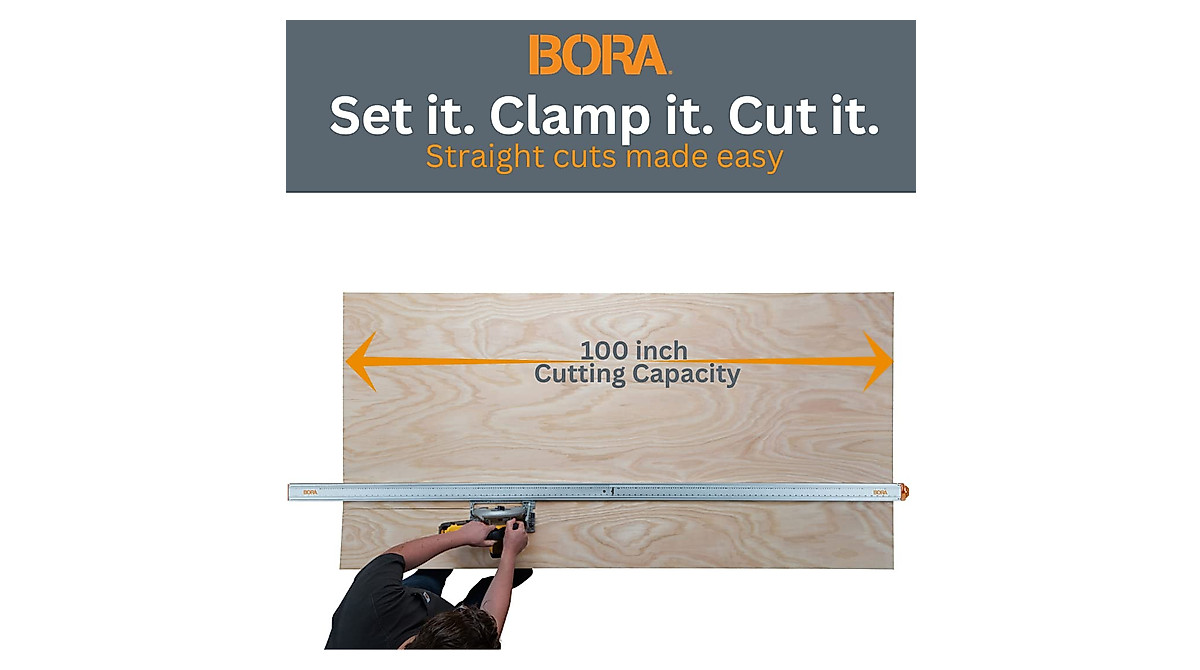 BORA 100" NGX Clamp Edge - Precision Straight Cut Guide for Circular Saws