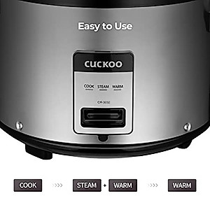 CUCKOO CR-3032 | 30-Cup/7.5-Quart (Uncooked) Commercial Rice Cooker & Warmer | Automatic Warm Mode, Nonstick Inner Pot, Detachable Inner Lid | Stainless Steel