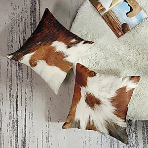 Sanwarm Throw Pillow Covers Home Decor Set of 4 Cow Animal Retro Farm Camouflage Cow Animal Pillow Cases Decorative 18 x 18 Inches Outdoor Cushion Couch Sofa Pillowcases