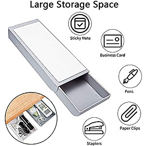 Under Desk Drawer Organizer, Hidden Self-Adhesive Under Table Drawer, Punch-Free Under Table Desk Drawer Organizer Holder Storage Box, Pull-Out Desk Pen Pencil Tray Drawer