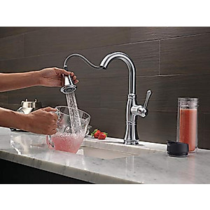 DELTA FAUCET 9997-AR-PR-DST Single Handle Pulldown Bar Faucet Pull-Down Prep, Lumicoat Arctic Stainless