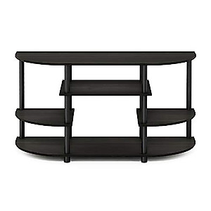 Furinno JAYA Simple Design Corner TV Stand, Espresso/Black