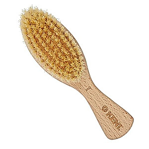 Kent Baby Soft Bristle Beechwood Brush with Canvas Travel Pouch - BA29