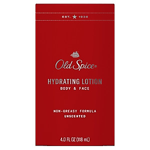 Old Spice Hydrating Body and Face Lotion, Unscented, 4 oz