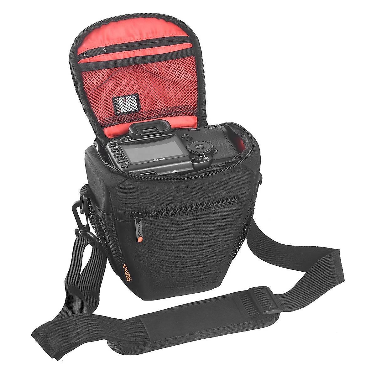 FOSOTO DSLR SLR Compact Camera Bag Compatible for Nikon D5100 D5300 D90 Canon T4 T5 600D 650D Panasonic Lumix FZ80 Sony Fujifilm with Waterproof Rain Cover