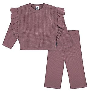 Gerber Baby Girls Toddler Sweater Knit Top and Cropped Pant Set, Pink, 18 Months