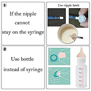 Bubble milk bowl Silicone Feeding Nipple and Syringes for Newborn Kittens, Puppies, Rabbits, Small Animals Dongdong pet (2 Mini White Nipple+2 Syringes)