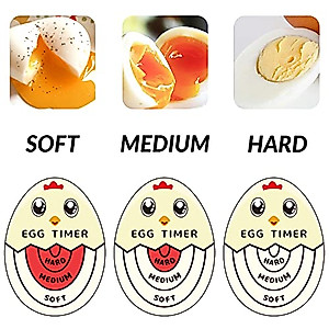 Lasubst Egg Timer for Boiling Eggs Soft Hard Boiled Egg Timer That Changes Color When Done,Red