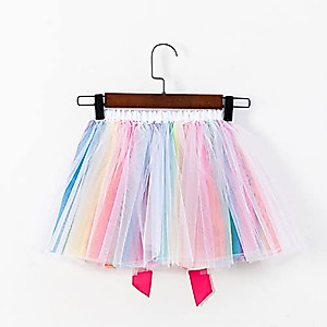 Athletic Short Pants for Baby Kids Girls Ballet Skirts Dress Party Patchwork Colour Tulle Dance (Hot Pink, 2-4 Years)