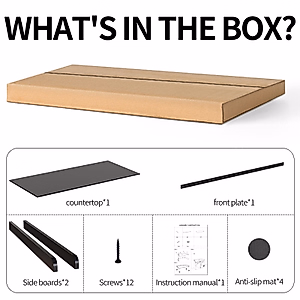 BeauLab Washer Dryer Countertop Laundry Countertop - 27.5"X 54" Melamine Laundry Room Countertop with Edge Rails, Easy to Install, Washer and Dryer Countertop, Laundry Room Organization-Black