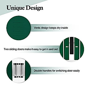 Omelaza 4' x 6' Outdoor Garden Storage Shed with Sliding Door, Perfect to Store Patio Furniture, Garden Tools, Bike Accessories, Beach Chairs, Weather Resistance, Green