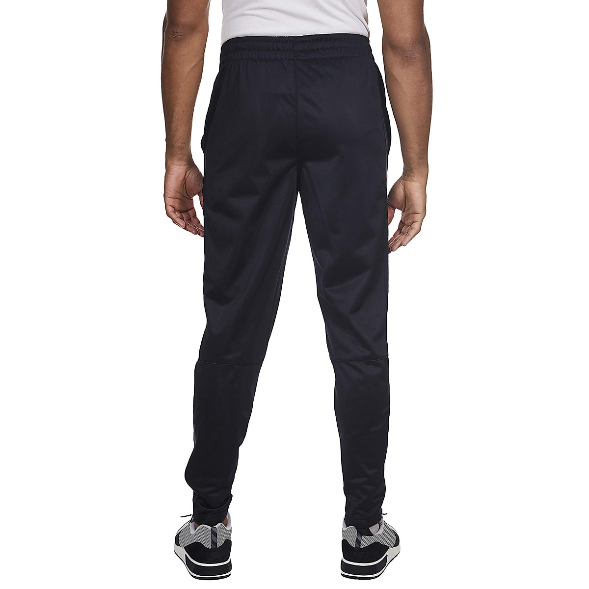 Spalding Mens Tricot Tapered Zipper Track Training Active Pants Jogger Sweatpants Black/Gravel Small