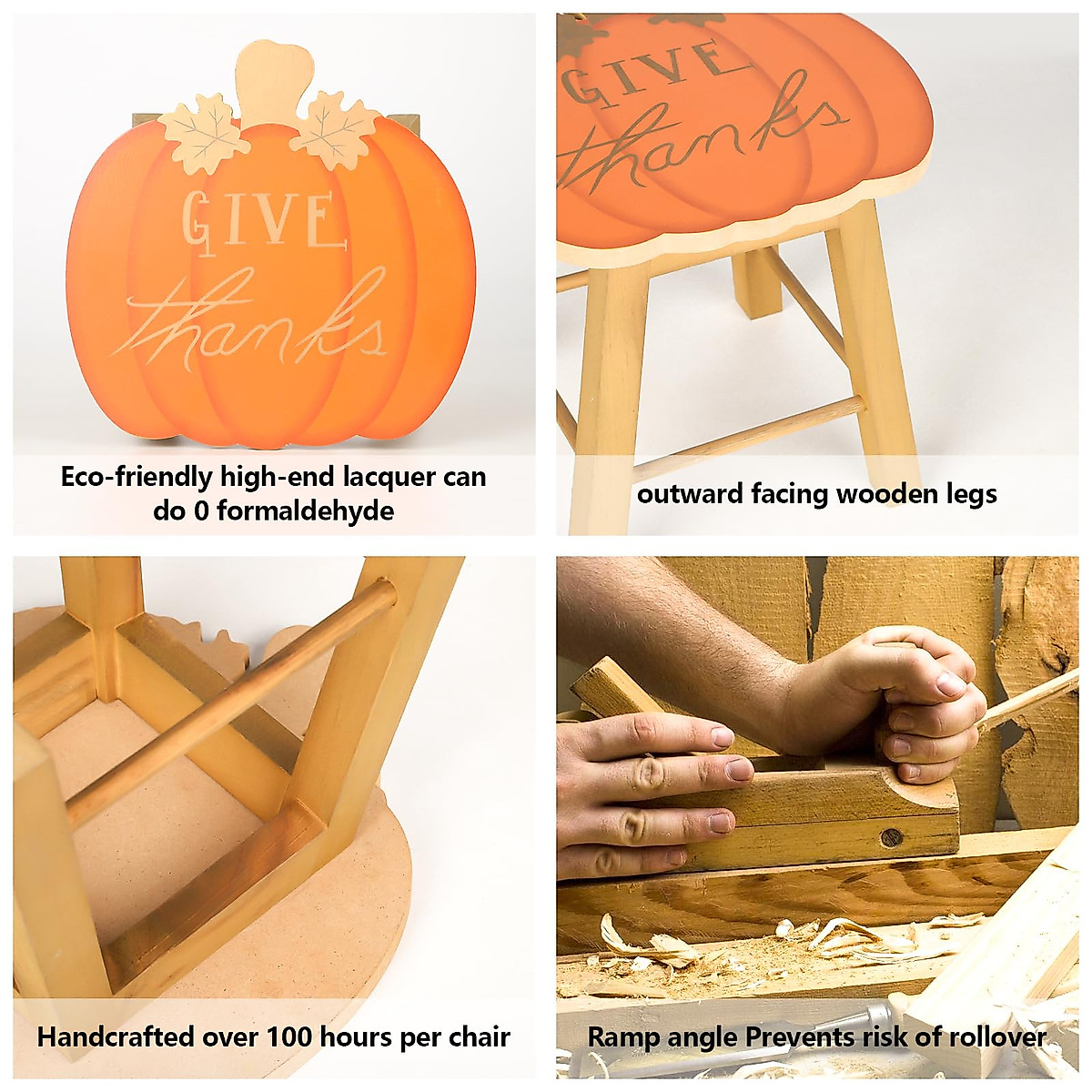 Viagem 7.1 Inch Step Stool Holds up to 200Lbs Suitable for Kitchen Bathroom Living Room Garden Playroom Classroom (Chocolate,Pumpkin), 19.5*19.5*18.5cm