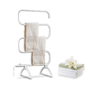 Homeleader Heated Towel Rack, 120W Fast Heating Towel Warmer, Perfect for Modern Bathroom Styles, White