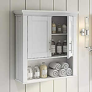 RiverRidge Somerset Two-Door Bathroom Storage, White Wall Cabinet