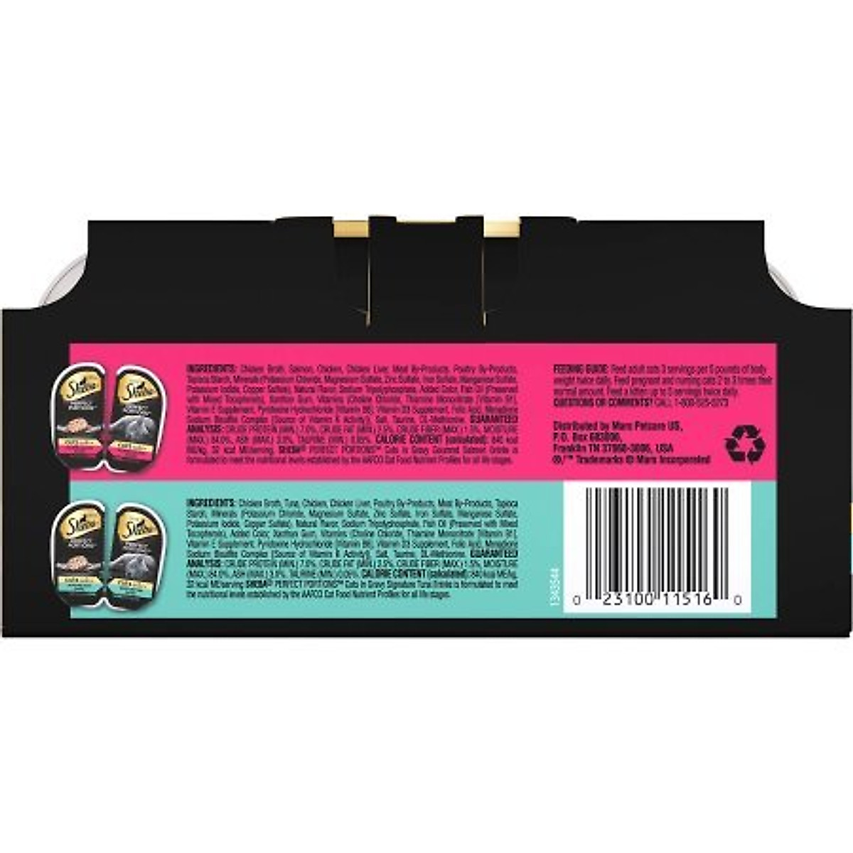 Sheba Perfect Portions Cuts in Gravy Multipack Salmon & Tuna Wet Cat Food 2.6 oz.