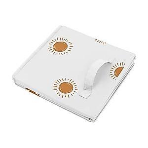 Sweet Jojo Designs Orange and White Boho Sun Boy Girl Small Fabric Toy Bin Storage Box Chest Baby Nursery Kid Room Pumpkin Orange Retro Bohemian Celestial Sky Desert Sunshine Minimalist Gender Neutral