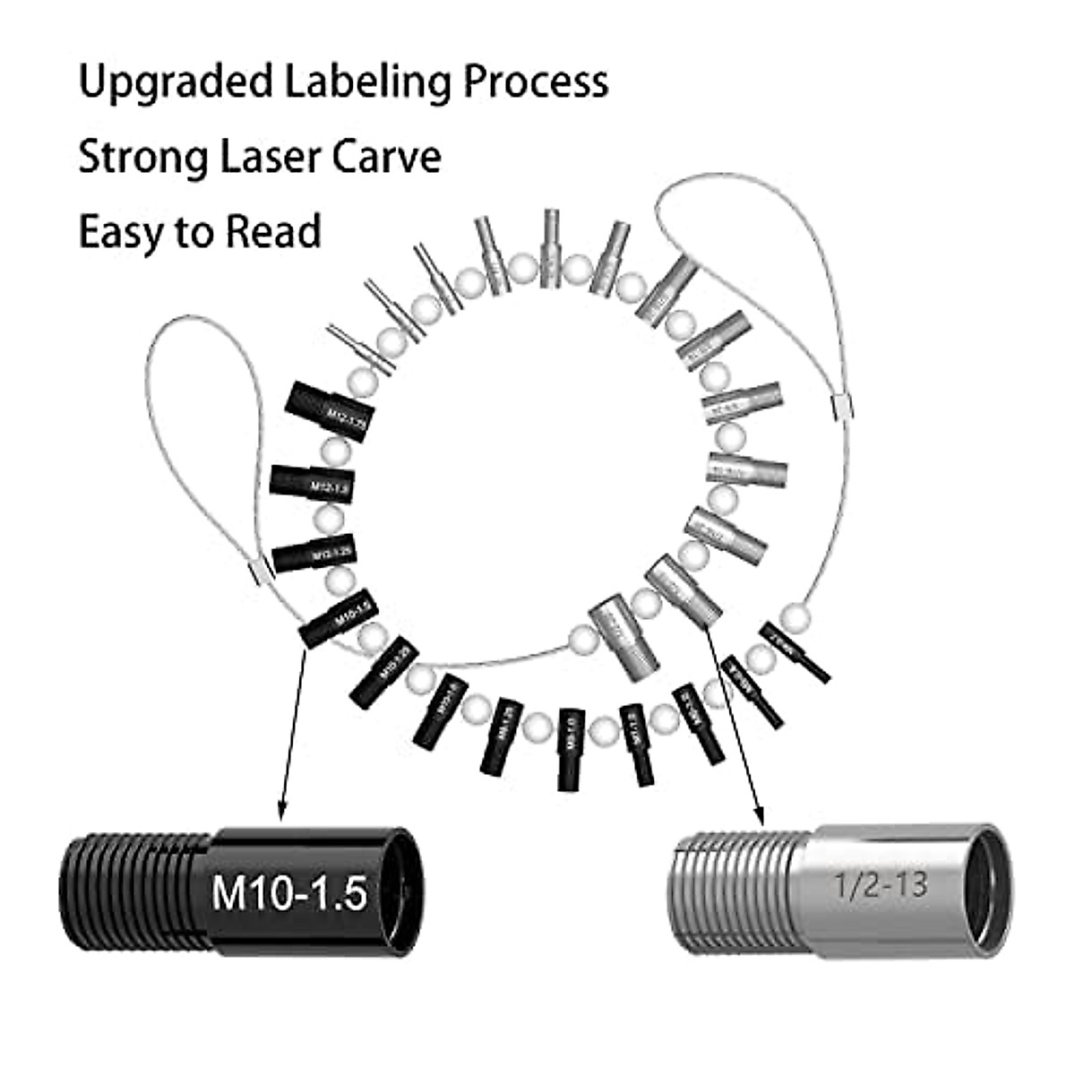 Nut and Bolt Thread Checker (Inch & Metric) - 26 Male/Female Thread Identifier Gauges - 14 Inch & 12 Metric Sizes