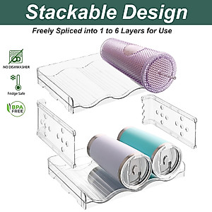 TIPGO Water Bottle Organizer for Cabinet - 2 Pack Cup Organizer for Kitchen Cabinets, Water Bottle Storage Rack, Tumbler Organizer for Kitchen Cabinets, Starbucks Cup Organizer