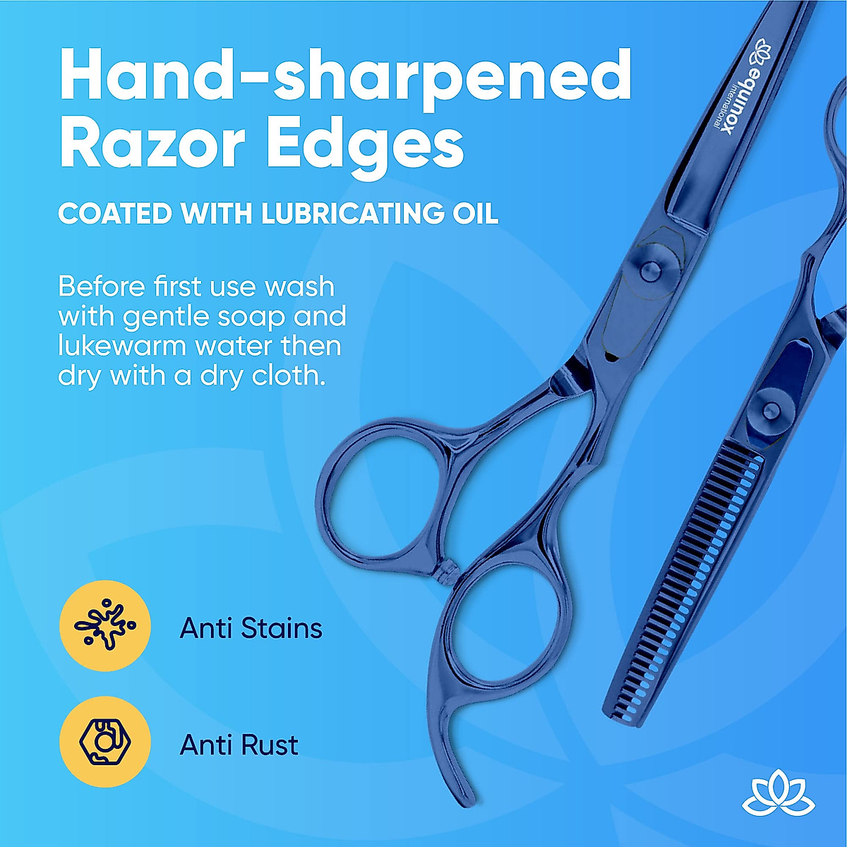 Equinox Professional Hair Scissors Set - Barber & Thinning Shears for Cutting & Grooming, Premium Japanese Stainless Steel Scissors