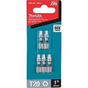 Makita E-00620 Impact XPS™ T20 Torx 1" Insert Bit, 5/pk