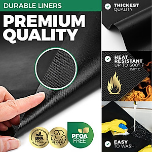 Oven Liners for Bottom Rack of Gas Electric Oven - 4X Large Nonstick Oven Liners - Heavy Duty Reusable Oven Floor Protector Liner - Oven Bottom Mat