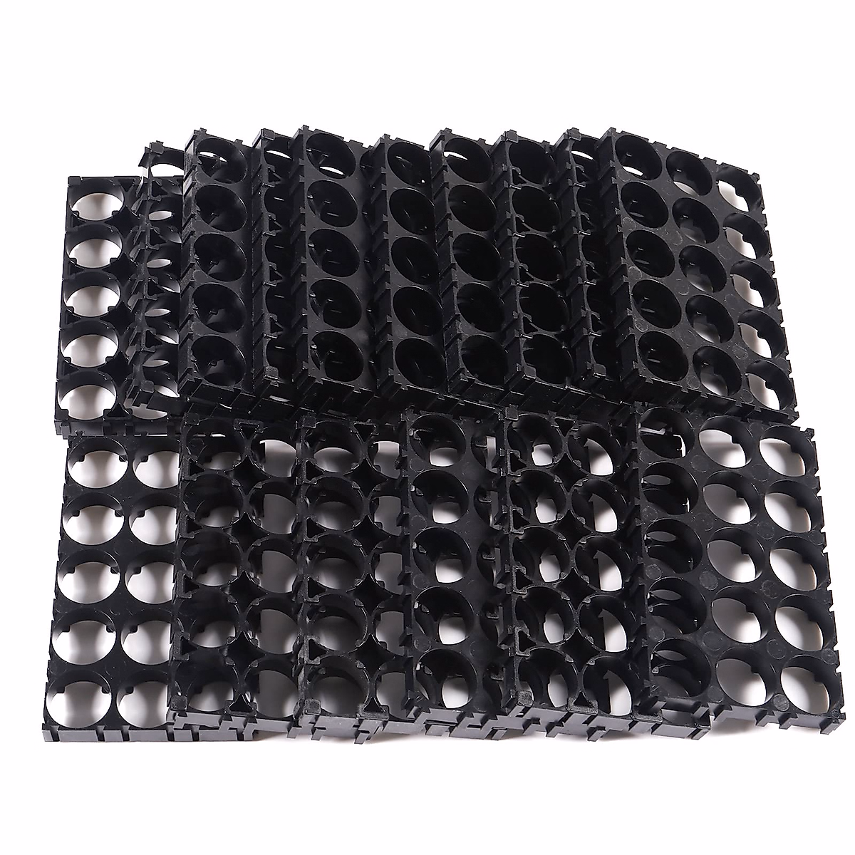 15Pcs 18650 Lithium Battery Cell Holder 3x5 Cell Spacer Bracket Stand Battery Storage Box Protection Board Cylindrical Battery Pack Safety Anti Vibration Plastic Case Box for DIY Fixed 18650 Battery