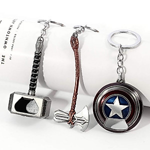 Cool Keychain Bottle Opener, Hammer Axe Shield Keychain Bottle Opener, Beer Gifts Bottle Opener for Men, Husband, Dad, Grandpa, Boyfriend …