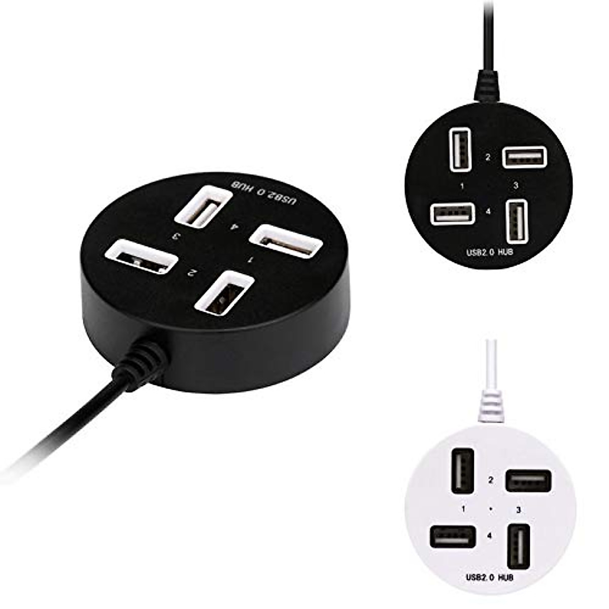 Lysee USB Cables - HL 2017 USB 2.0 High Speed 4 Port Splitter Hub Adapter for PC Computer Laptop oct17 - (Color: Black, Length: 57cm)