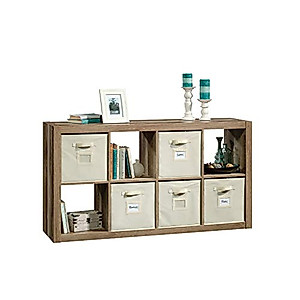Sauder Stow-Away 8-Cube Organizer, L: 30.91" x W: 15.39" x H: 57.87", Lintel Oak Finish