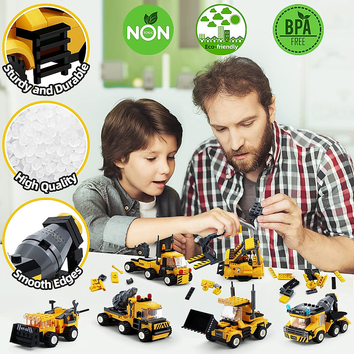 MOONTOY 718Pcs STEM Toys Building Blocks, Educational Robot Building Toys Engineering Construction Vehicle Truck DIY Building Kit Gifts for Preschool Kids Boys Girls 6 7 8 9 10 11 12 13 14 Years Old