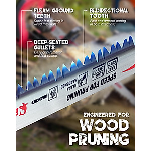 EZARC Wood Pruning Reciprocating Saw Blade 9 Inch, Fleam Ground Teeth Pruning Saw Blades for Tree Trimming, Wood/Wet Wood Cutting, 5 Pieces