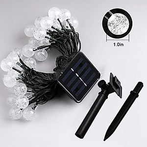 XUNATA Solar String Lights Outdoor, Waterproof 20 LED 16.4FT 8 Modes for Christmas, Home, Garden, Yard, Porch, Tree, Party, Holiday Decoration(Multi-colored)