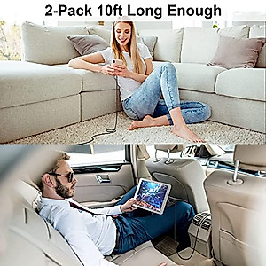 Deegotech USB C to USB C Cable 10ft, 2-Pack 100W 5A Nylon Braided Type C Charger Fast Charging for MacBook, Type C to Type C Cable Compatible with iPad Pro, MacBook Pro/Air, Galaxy S22+ S21 S20