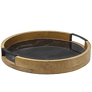 Gourmet Basics by Mikasa Lazy Susan Serving Tray, 14 Inch, Black Marble