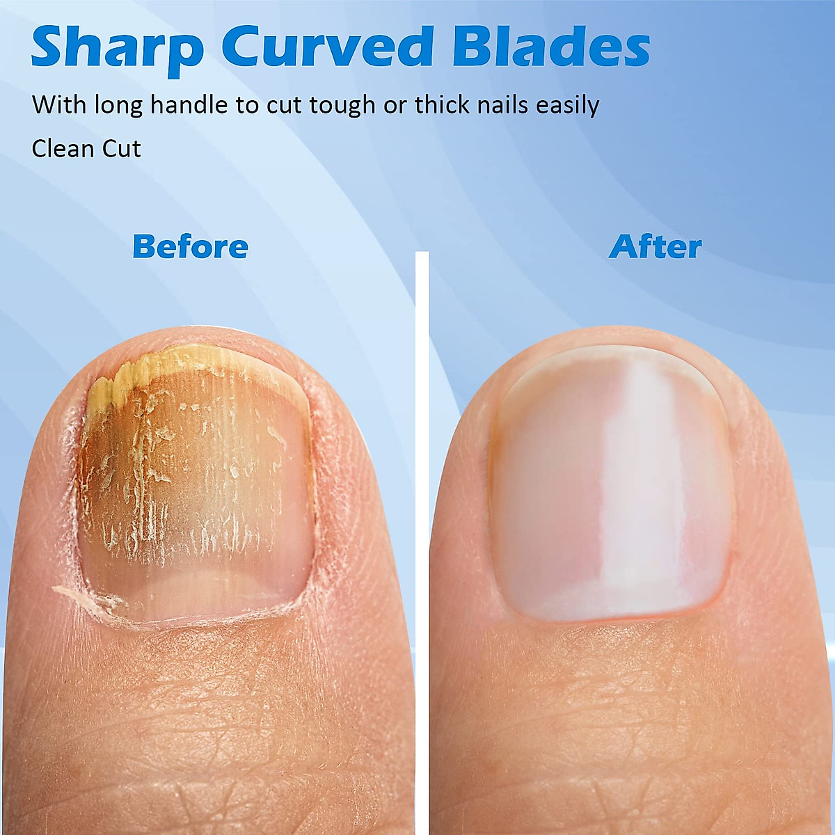 3pcs Nail Clippers Set, GLAMFIELDS Extra long Slanted Edge Fingernail Clipper Leather Case Packed Good Gift, 17mm Ultra Wide Jaw Opening Nail Cutter Toenail Clippers for Men Women Seniors Thick Nails