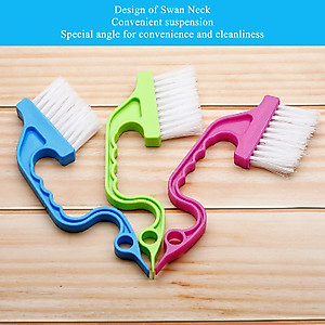 Maitys Hand-held Groove Cleaning Tools Window Track Cleaning Brushes Window Track Cleaning Brushes for Window Air Conditioning Kitchen Cleaning Tools Kit, 8 Pieces (Pink, Green, Blue, Black)