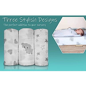 CozyBubs Muslin Swaddle Blankets - Breathable and Skin-Friendly Swaddle Blanket for Girls and Boys - Perfect Nursery Essential and Baby Shower Party Gift - 47 x 47 inches 3-Pack
