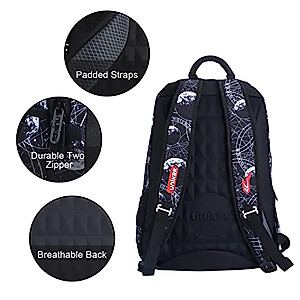 UNIKER Space School Backpack for Teen Boys,Black Backpack for School,Boys Backpack,Schoolbag for Teens,Bookbag for Middle School,16.5 Inch Laptop Backpack for 14 Inch Laptop