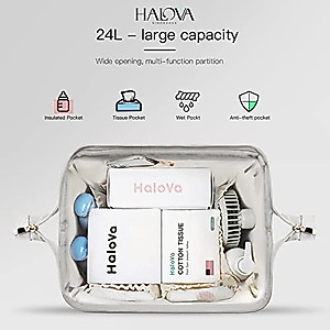 HaloVa Diaper Bag Multi-Function Waterproof Travel Backpack Nappy Bags for Baby Care, Large Capacity, Stylish and Durable, Greyish