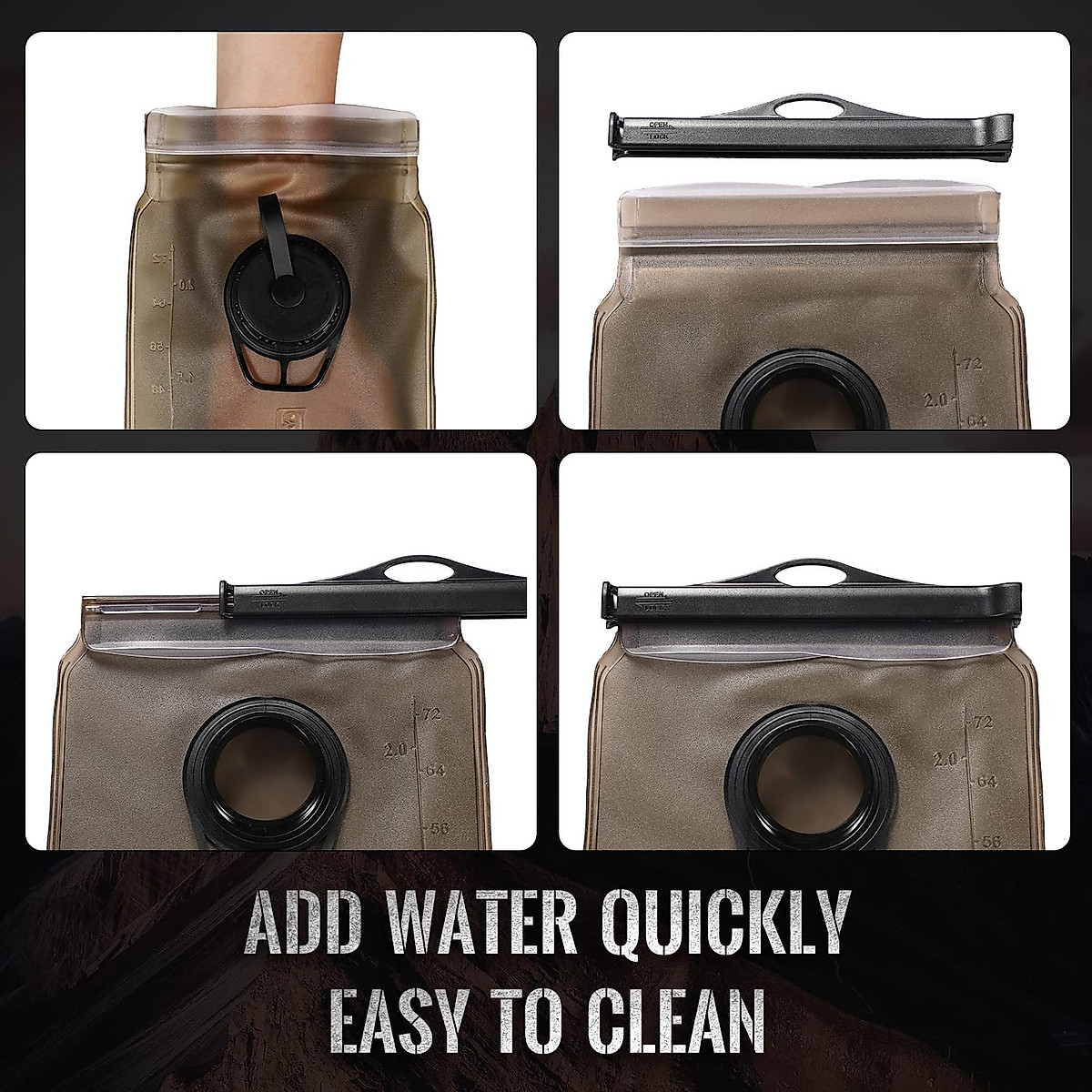 B BBAIYULE Hydration Backpack with 2L Water Bladder, Hydration Packs for Cycling Biking Running Hiking Climbing Skiing , Lightweight Water Backpack with Hydration Bladder for Men and Women (Black)