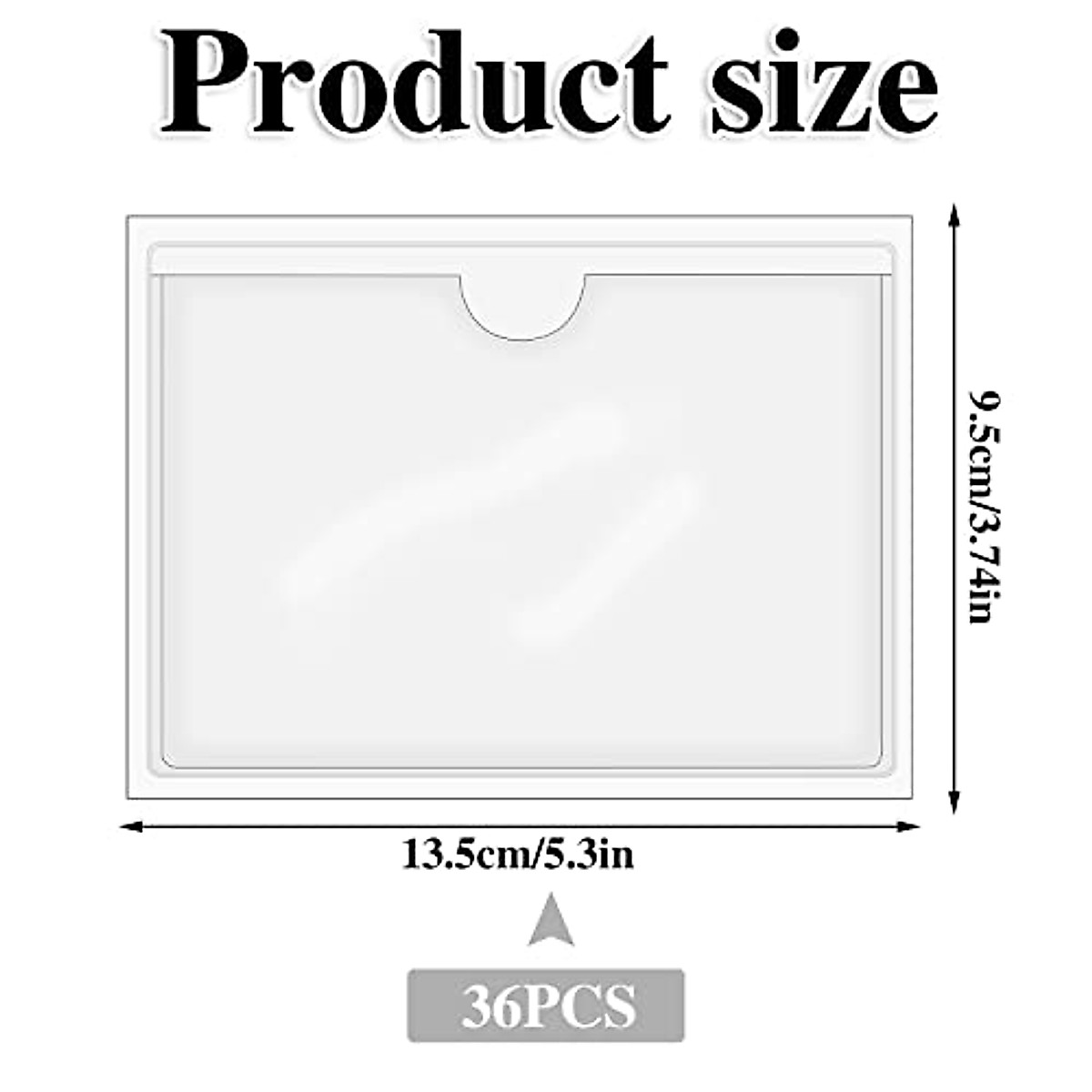 36 Pack Adhesive 3" x 5" Index Card Pockets with Top Open for Loading, Clear Plastic Labels Holders for Organizing, Storage Bins, Library Card, Totes, Shelves