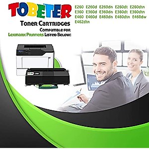 ToBeter E260A11A E260A21A High Yield Remanufactured Toner Cartridge for Lexmark E260, E360, E460, E462 E260d, E260dn, E260dt, E260dtn, E360d, E360dn, E360dt, E360dtn Printer (up to 3,500 Pages)