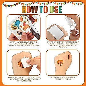 Demissle 72 Sheets fall Temporary Tattoos for Kids Baseball Temporary Tattoos Stickers Thanksgiving Bee Tattoos for Kids Party Supplies (Animal)