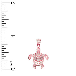 Charm America - Rose Gold Diamond-cut Turtle Charm - 10 Karat Solid Gold